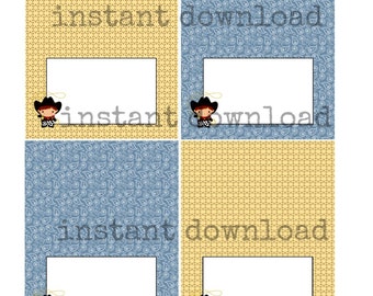 INSTANT WESTERN Cowboy Theme Food Tent Table Card Buffet Card Placecard