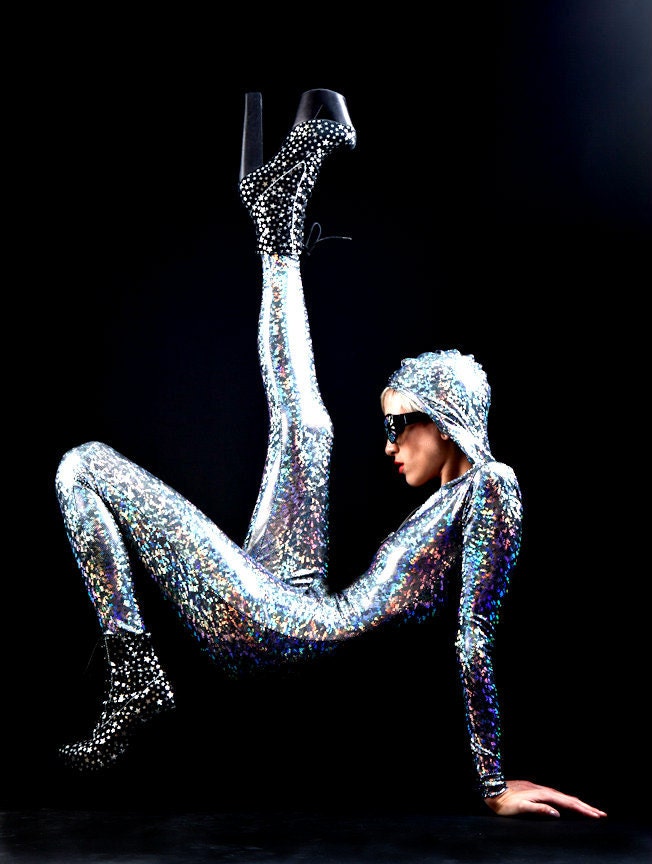 The Original Joysuit: Silver Holographic Bodysuit From Mars