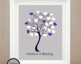 Family Is a Blessing, Gift for Grandmother, Names of grandchildren in ...