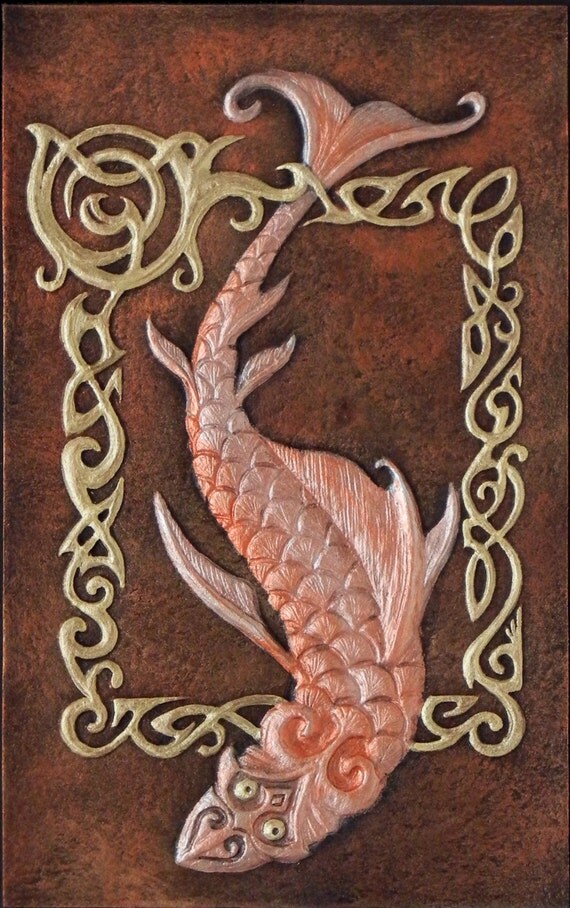 The Salmon of Knowledge Cast Paper Celtic art Irish art