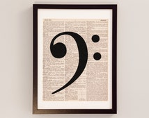 Unique bass clef art related items | Etsy
