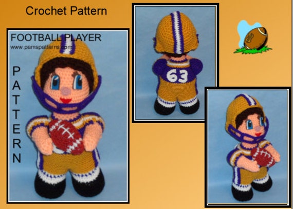 Football Player Crochet Pattern crochet doll crochet