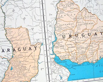 Antiguo mapa de paraguay | Etsy