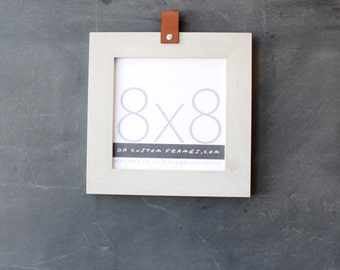 8x8 white picture frame . cove style . handmade picture
