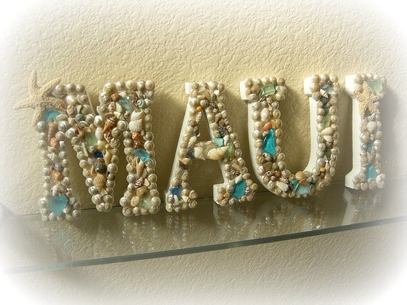 MAUI seashell letters by SuziesSeashellWorld on Etsy