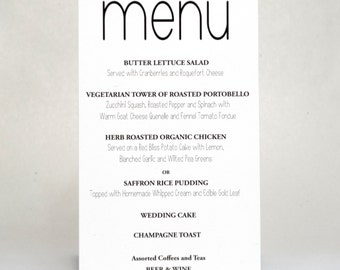 Menu Card - Modern minimalist wedding