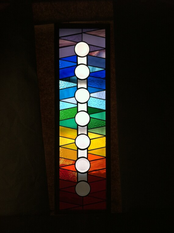 Colorful Soothing Yoga Stained Glass Lite 7 Chakra Hanging
