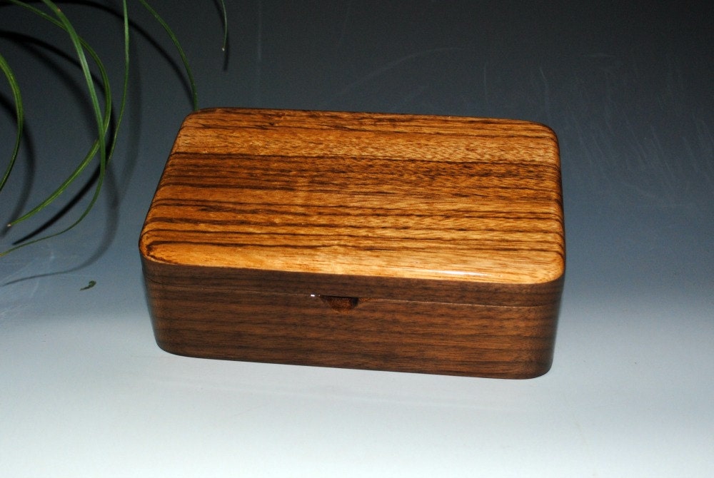 Zebrawood on Walnut – Handmade Wooden Stash Box – a Guy Favorite – Box ...