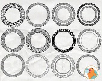 Circle Frame Clip Art Grunge Label ClipArt Logo by FishScraps