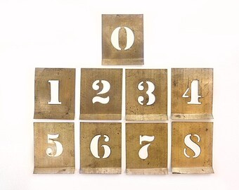 Vintage Brass Number Stencils