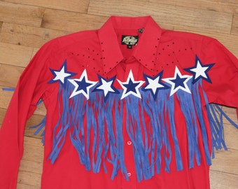 SALE! (was 115.00) Western Rodeo Queen Fringe Shirt for Barrel Racing ...