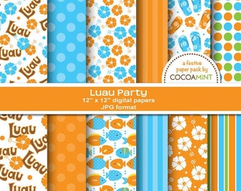40% OFF SALE Luau Party Digital Paper