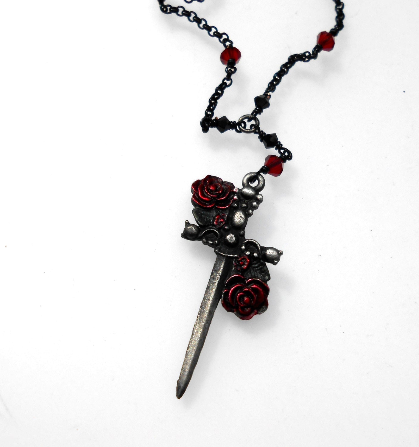 Gothic/Medieval/Dark Love Red Rose Sword by SuffragetteStreet