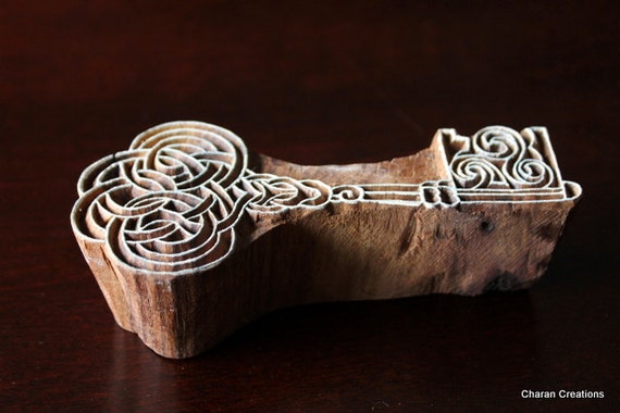 Indian Wood Block Stamp Celtic Key