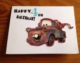 Disney Inspired Cars Tow Mater Birthday Invitation