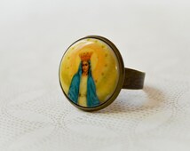 Popular items for virgin mary ring on Etsy