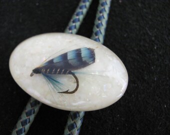 Vintage Bolo Tie With Fly Fishing Lure