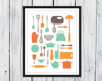 Unique kitchen wall art related items | Etsy