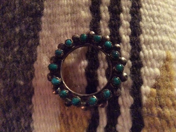 Vintage Zuni Snake Eye Turquoise Brooch Pin by Tessey2 on Etsy