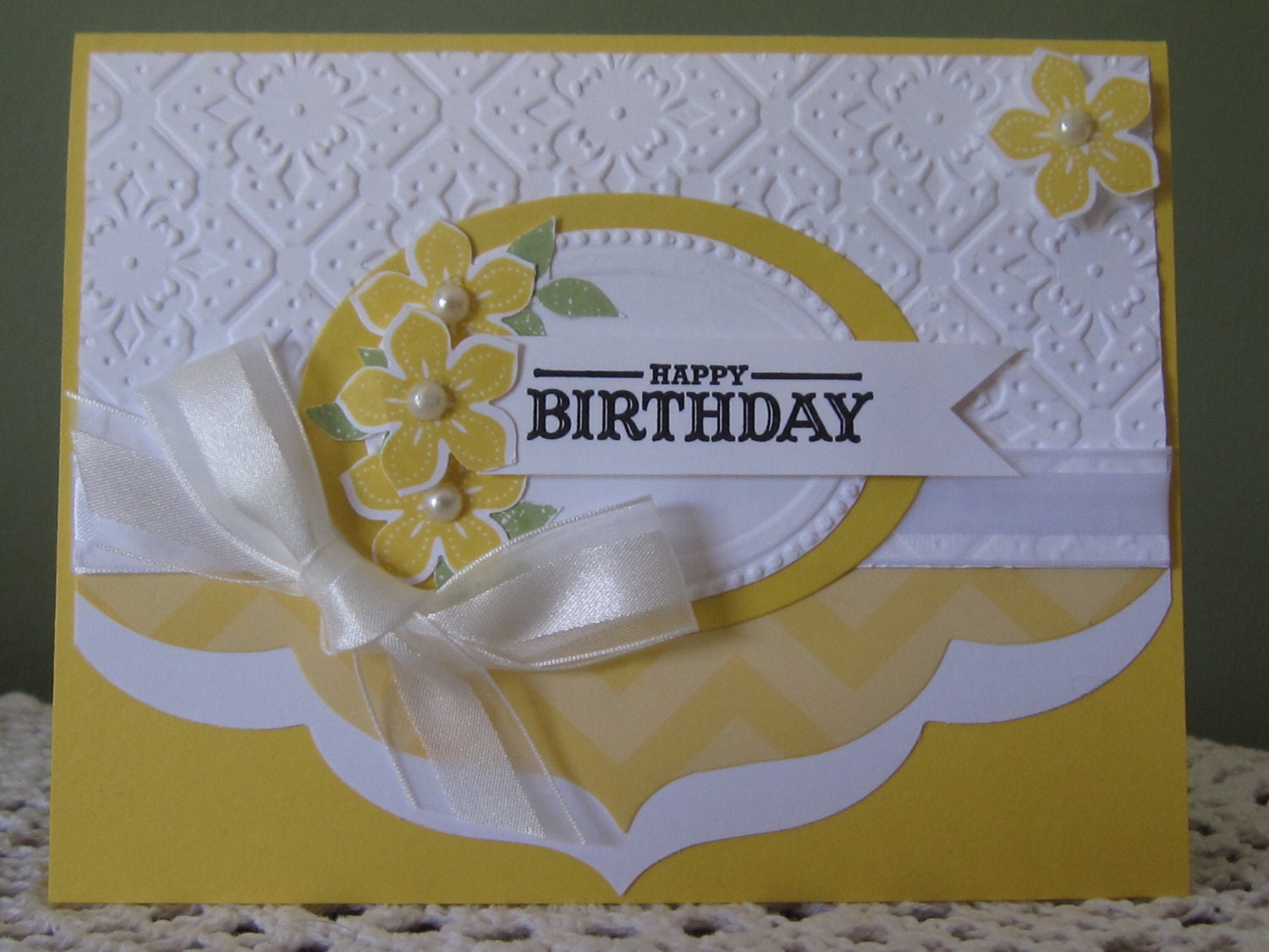 Handmade Greeting Card: Yellow Birthday Bouquet
