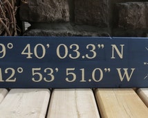 Popular items for coordinates sign on Etsy