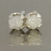 White Rough Diamond Studs 4mm Post Earrings Four by LiansElegance