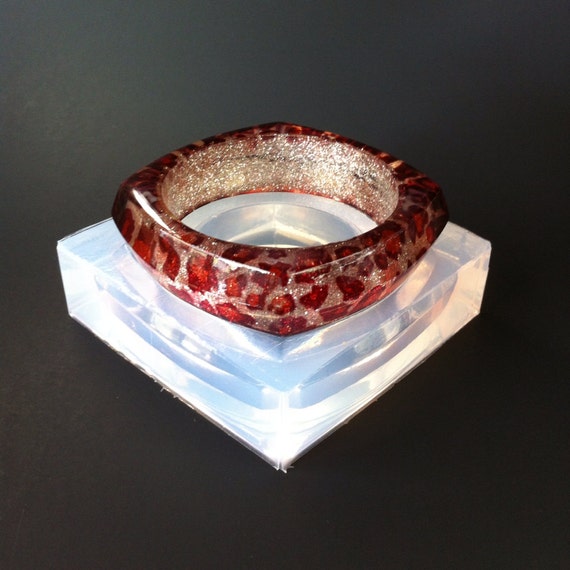 Clear Silicone Rubber Angular Bracelet mold Create by ALAMOULD