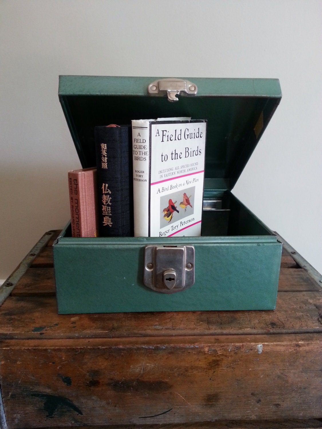 Aqua Organizer Box Metal Cash Box Industrial Storage Box Retro ...