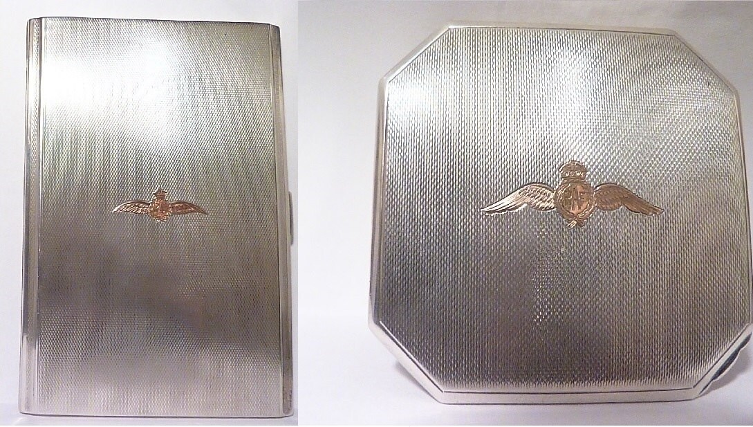 His & hers wedding gifts Antique 1930s Sterling silver rose gold RAF ...