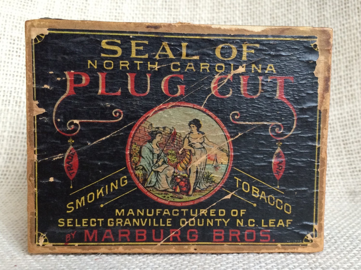 RARE Seal of North Carolina Plug Cut Smoking Tobacco Wood
