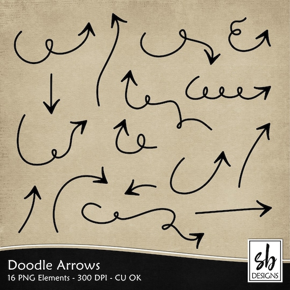 Arrow Clip Art Doodle Arrows Arrow Designs by SBdigitalDesigns