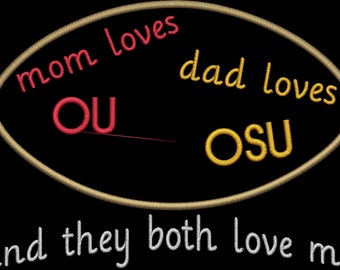 OU_OSU House Divided Football Embroidery Pattern