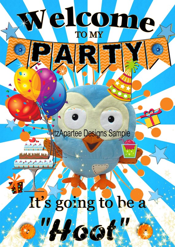 Items similar to Hoot A3 size "Welcome To The Party" Poster Digital ...