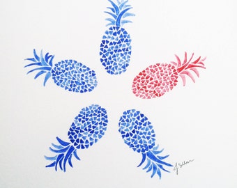 Blue pineapple | Etsy