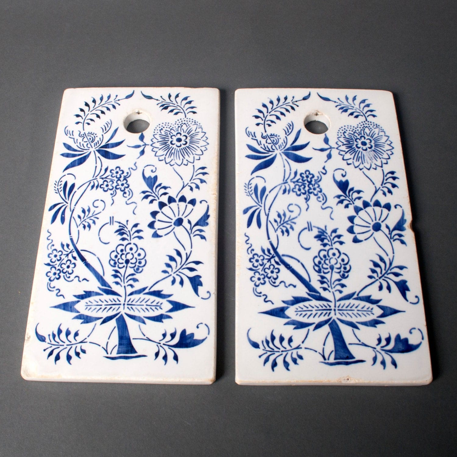 antique tile wall danish blue white hand painted collectible vintage ...