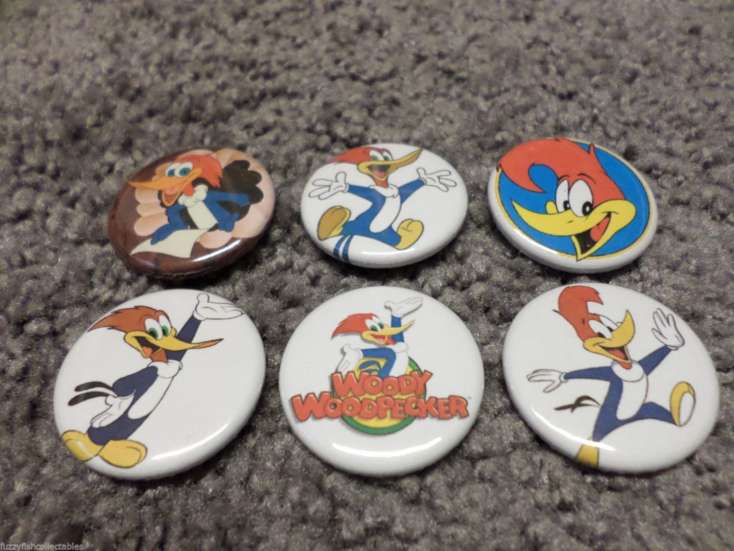 Woody Woodpecker 6 Pack of 1.25 Inch Pinback Buttons OR Magnets! USA ...