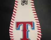 Items similar to Texas Rangers Leather Baseball Bag tag, key chain on Etsy