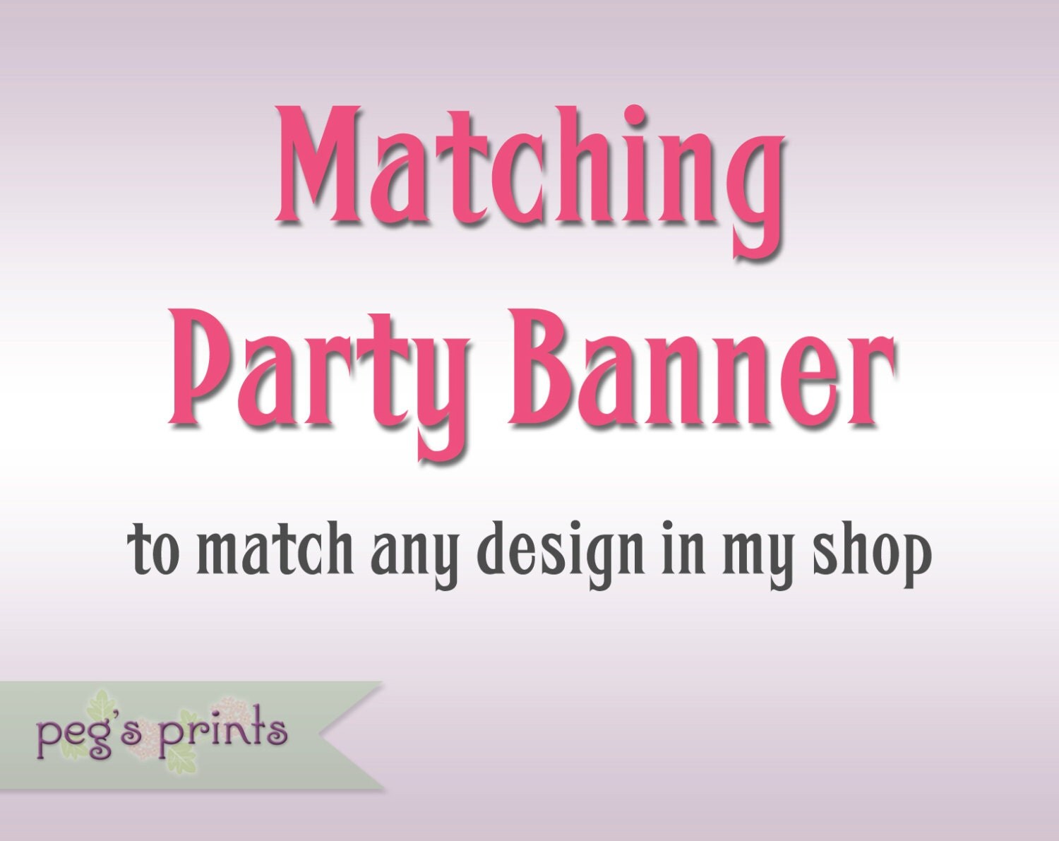 ADD-ON – Matching Party Banner (Printable) – OnePaperHeart – Stationary ...