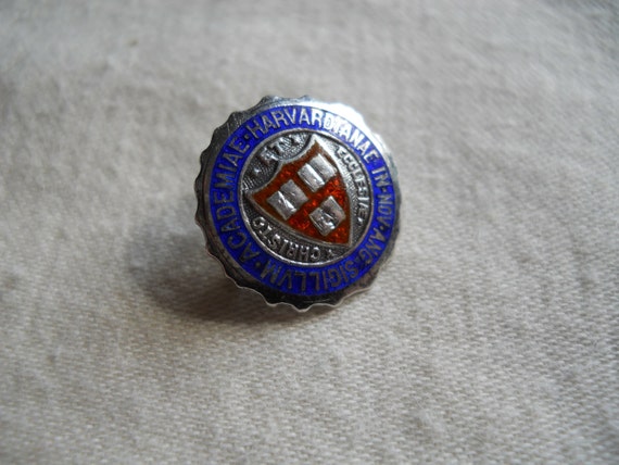 Vintage Harvard Sterling Silver Lapel Pin