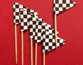 Items similar to Checkered flag cupcake picks/toppers on Etsy