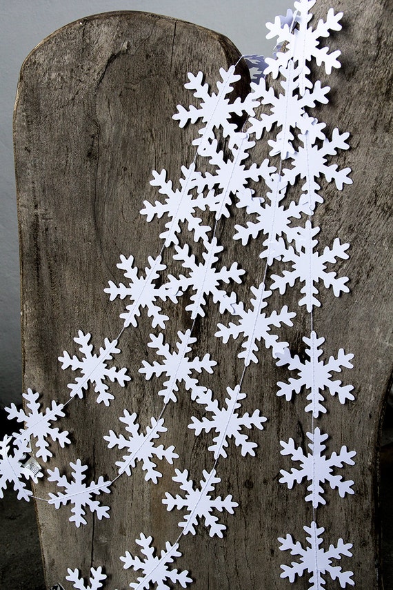 12ft Winter snowflake garland paper garland holiday snow