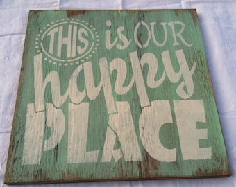 Popular items for happy place sign on Etsy