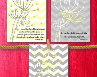 Bible Verse Scripture Art Set of 3 Printable Quote Prints Wall Art ...