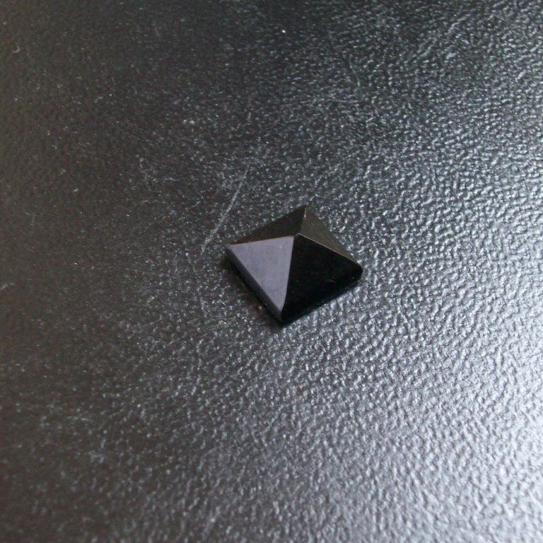 12 mm square PYRAMID natural Black ONYX cabochon have lots of