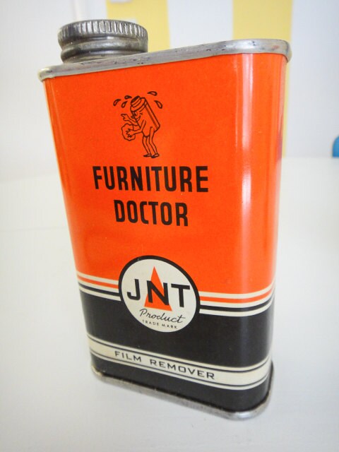 SET OF TWO Vintage Furniture Polish and Furniture Doctor Metal Tins ...
