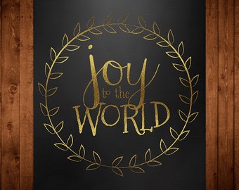 INSTANT DIGITAL DOWNLOAD Joy to the World Printable Vintage