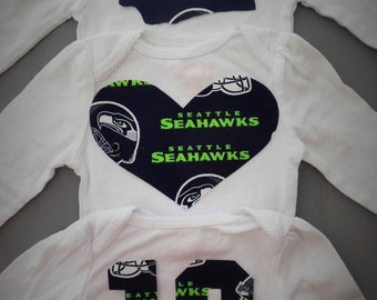 Seahawks onesie, Seahawks outfit for baby girl, Seahawks, Baby seahawks ...