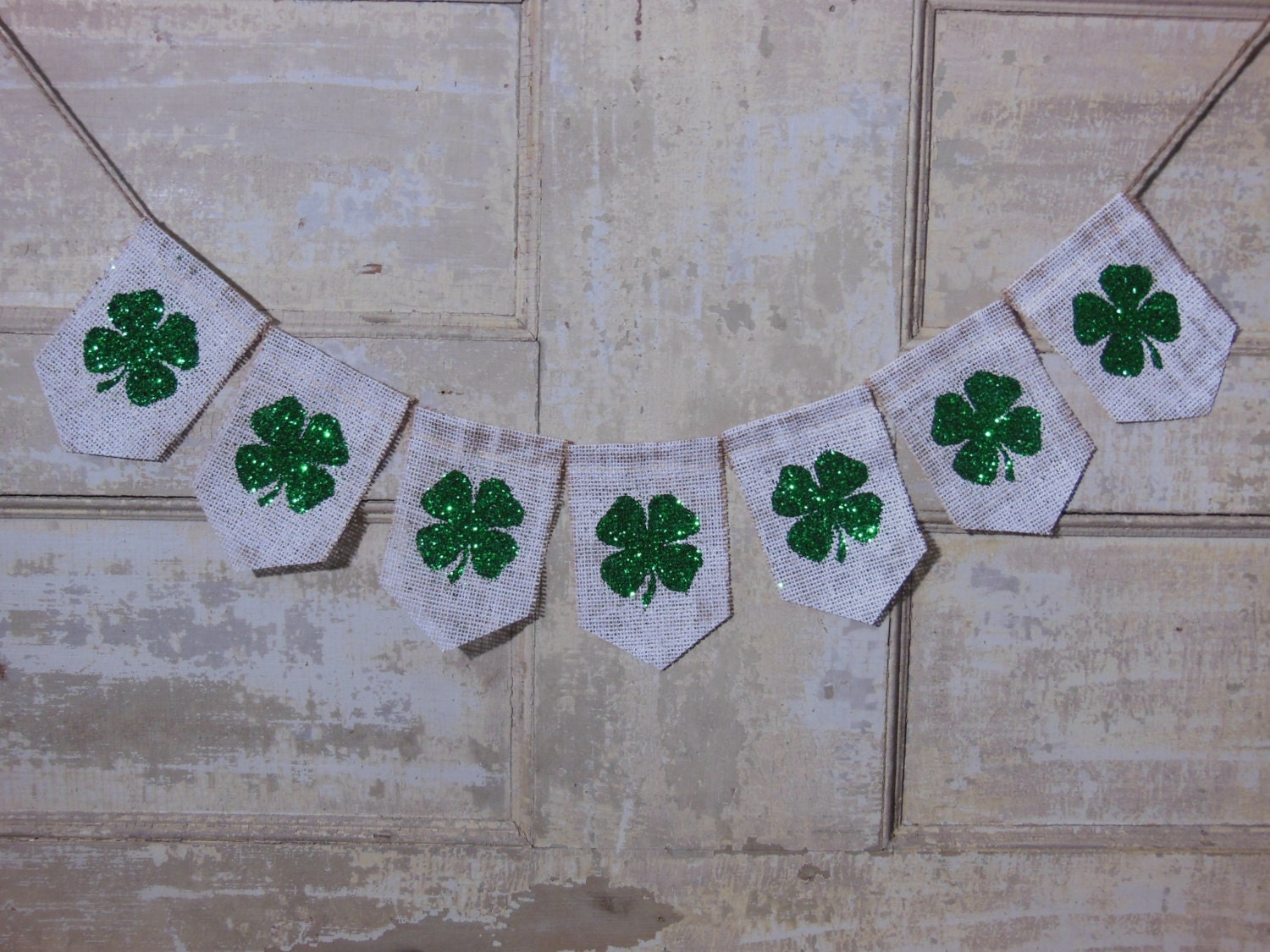 Shamrock Banner St Patricks Day Banner Shamrock Bunting