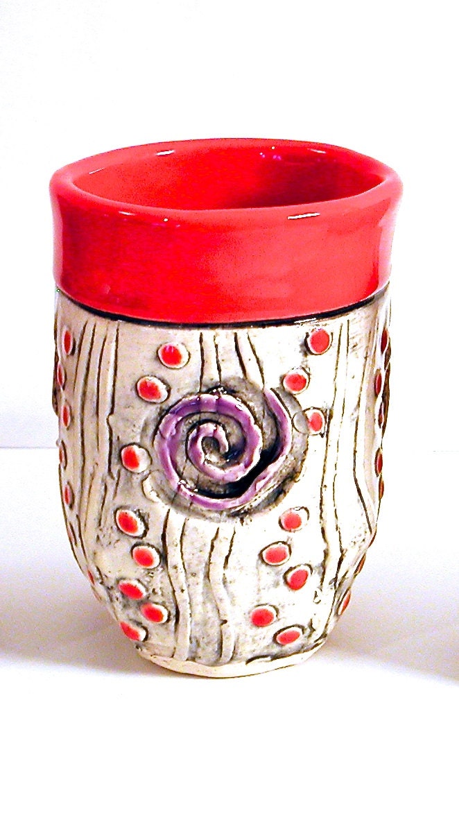 Colorful and Fun Hand Built Tea Cup