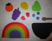 Items similar to Rainbow Stew felt set on Etsy